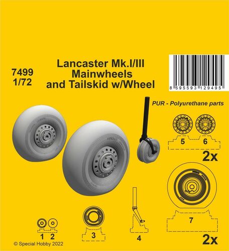 CMK K7499 Lancaster Mk.I/III Mainwheels and Tailwheel w/Leg