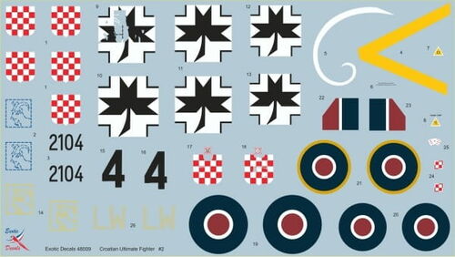 Exotic Decals 48009 Croatian Ultimate Fighter #2 Black 4 BF 109 G in Croatian Service - Part 2