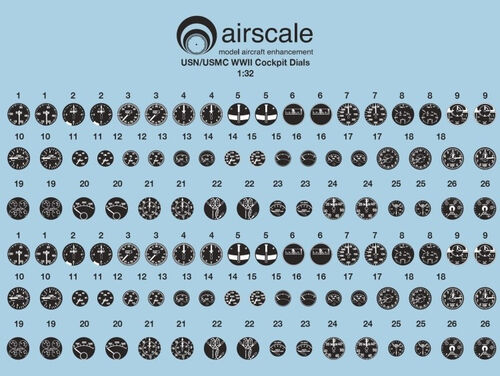 Airscale AS32USN US Navy Instruments Dial Decals (x52)