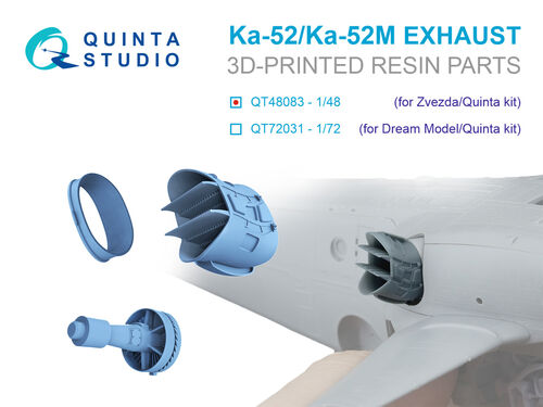 Quinta Studio QT48083 Kamov Ka-52 / Ка-52 М - Exhaust Device (for Zvezda and Quinta Kits)