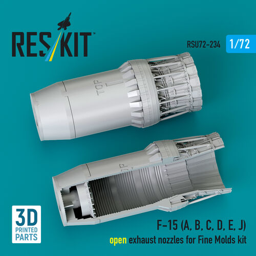 RES/KIT U72-0234 F-15 (A, B, C, D, E, J) Open Exhaust Nozzles For Fine Molds Kit (3D Printed)