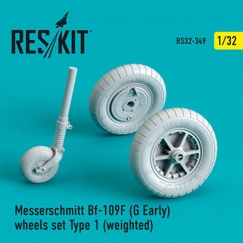 DISCONTINUED RES/KIT 32-0349 Bf-109 (F, G-early) wheels set type 1 (weighted)