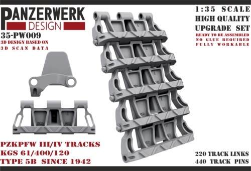 Panzerwerk Design 35-PW009 PzKpfw III/IV Tracks KGS 61/400/120 Type 5B, Since 1942