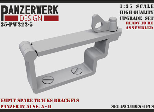 Panzerwerk Design 35-PW222-5 Empty Spare Tracks Brackets Panzer IV Ausf. A-H