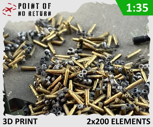 Point Of No Return 35-22013 Worn Ammo Tape Links and Shells for M2HB Browning 0.5"