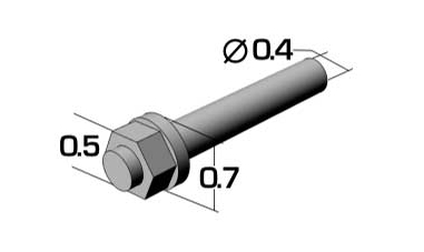 Top Studio TD23234 0.5 mm Hex Rivets A Silvery (10 pcs)