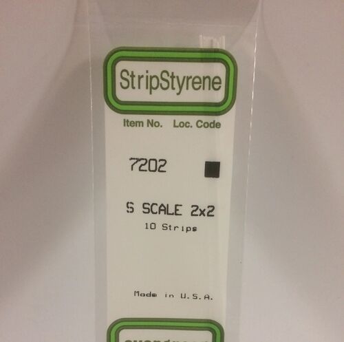 Evergreen 07202 "O" Scale Polystyrene Strip (35 cm) 0,76 x 0,76 mm (2 x 2) (1 pc)