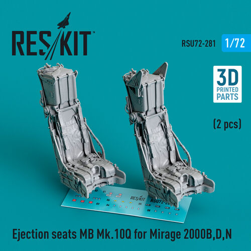 RES/KIT U72-0281 Ejection Seats MB Mk.10Q For Mirage 2000 B,D,N (2pcs) (3D Printed)