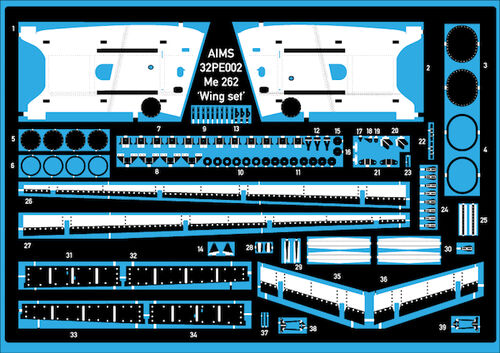 Aims 32PE02 Messerschmitt Me-262 A/B - Wing Set (designed to be used with Revell and Trumpeter kits)