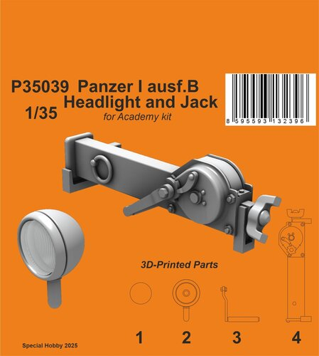 CMK P35039 Panzer I Ausf.B Headlight And Jack (For Academy)