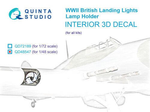 Quinta Studio QD48547 Lamp Holder for WWII British Landing Lights 3D-Printed & Coloured Interior on Decal Paper (for All Kits)