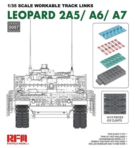 Rye Field Model RM-5057 Workable Track Links Leopard 2A5/A6/A7