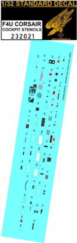 HGW Models 232021 F4U - Cockpit Stencils