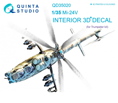 Quinta Studio QD35020 Mi-24V 3D-Printed and coloured Interior on decal paper
