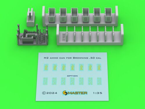 Master GM-35-067 M2 ammunition cans for Browning M2 .50 cal machine gun - WWII version (6 pcs) - OPENED