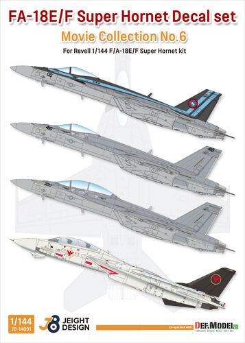 DEF Model JD14001 F/A-18E/F Super Hornet Decal set - Movie Collection No.6 (for Revell f-18E/F)