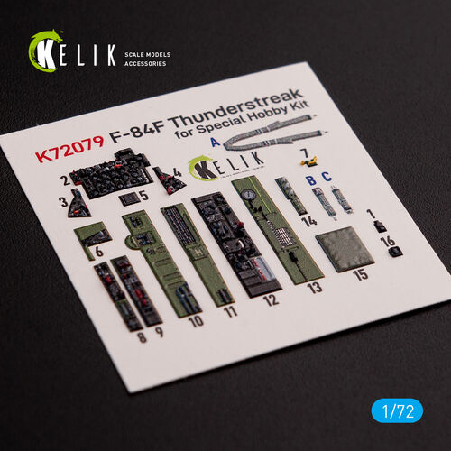 KELIK K72079 F-84F Thunderstreak Interior 3D Decals For Special Hobby Kit