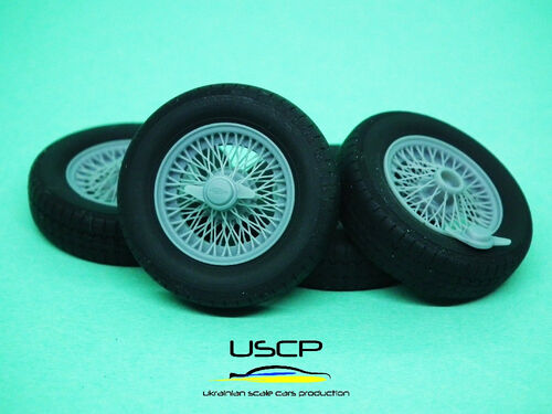 Ukrainian Scale Cars Production (USCP) 24P171 Jaguar E-type Wire Wheels And Tires