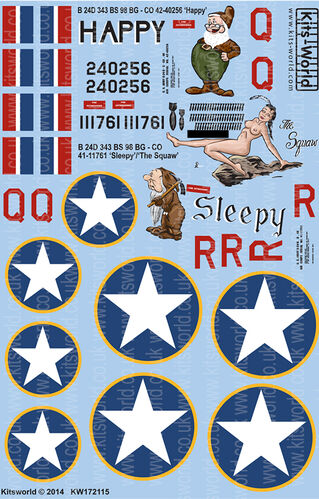 Kits World 172115 Consolidated B-24 D Liberator ('Happy' and 'Sleepy/The Squaw')
