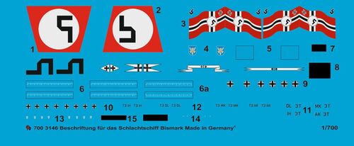 Peddinghaus-Decals 3146 Markings For The German Battleship Bismarck