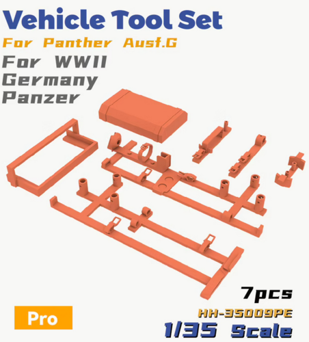Heavy Hobby HH-35009PE Vehicle Tool Set For Panther Ausf.G For WWII Germany Panzer PE