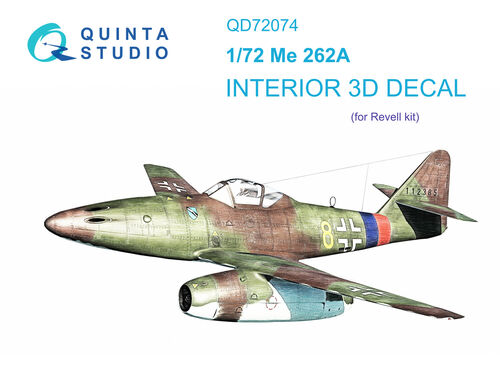 Quinta Studio QD72074 Messrschmitt Me-262 A - 3D-Printed & Coloured Interior (for Revell kits)