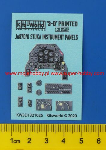 Kits World 3D1321026 Junkers Ju-87 D/G Stuka 3D Full colour Instrument Panel (for Hasegawa, Revell and Trumpeter kits)