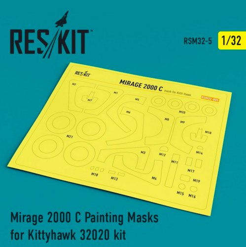 RES/KIT M32-0005 Mirage 2000 C Painting Masks for Kittyhawk 32020 kit