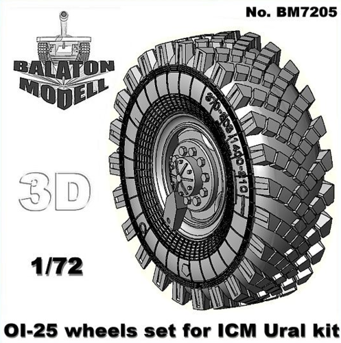 Balaton Modell BM7205 OI-25 wheels set for ICM Ural kit (New master model!)