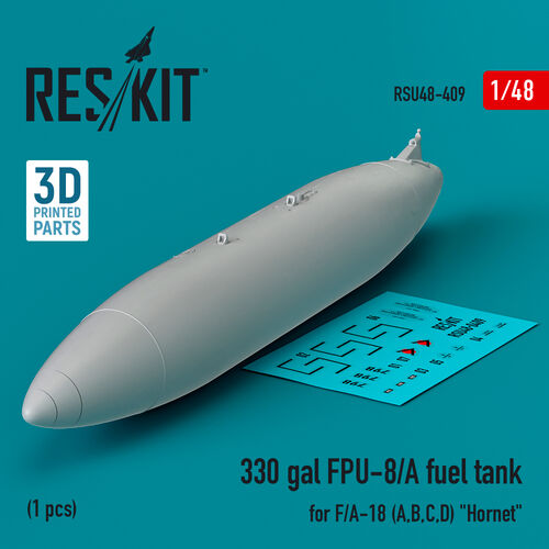 RES/KIT U48-0409 330 Gallon FPU-8/A Fuel Tank For F/A-18 (A, B, C, D) 'Hornet' (1pc) (3D Printed)