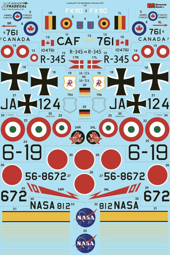 Xtradecal 48209 Lockheed F-104 Starfighter Collection Part 2 (7 schemes)