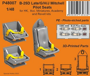 CMK P48007 B-25D Late/G/H/J Mitchell Pilot Seats (For HK, Acc. Miniatures, Academy And Revell Kits)