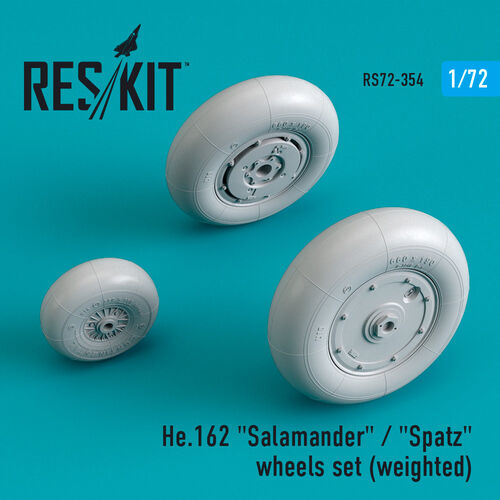 DISCONTINUED RES/KIT 72-0354 He.162 "Salamander" / "Spatz" wheels set (weighted)