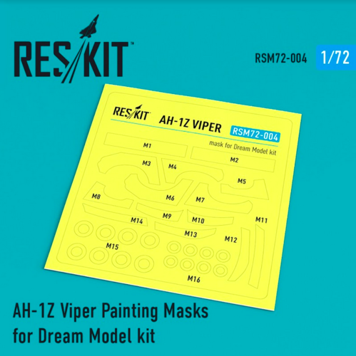 RES/KIT M72-0004 AH-1Z Viper Painting Masks for Dream Model kit