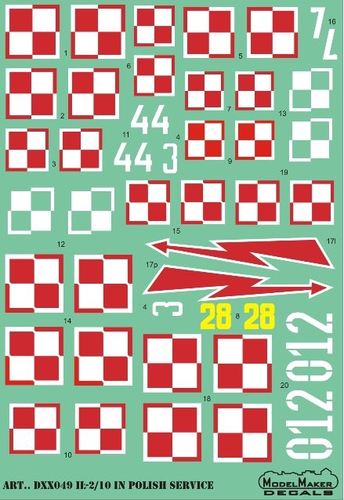 Model Maker Decals D72049 Il-2/10 in Polish service