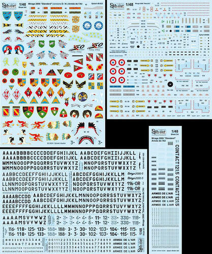 Syhart Decal 48-923 Mirage 2000 'Standard' (Green Mirage: D/N) Armée De l'Air