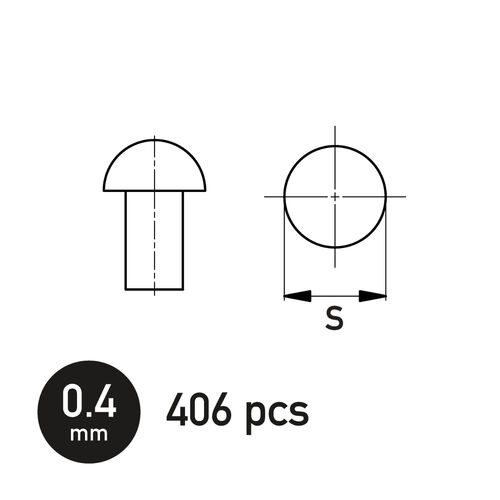 GasHans NB11002 Spherical Rivet 0.4 mm