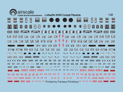 Airscale AS32SCH German WWII Luftwaffe Cockpit Placards