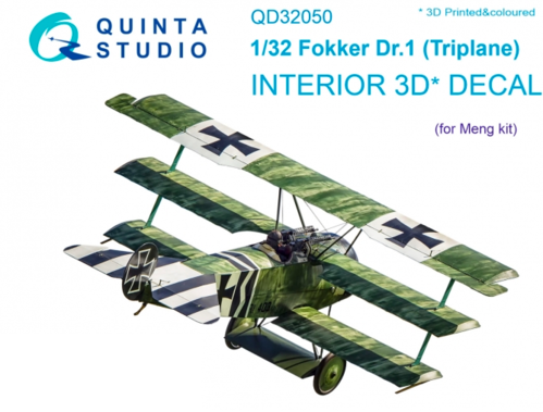 Quinta Studio QD32050 Fokker Dr.1 3D-Printed and coloured Interior on decal paper
