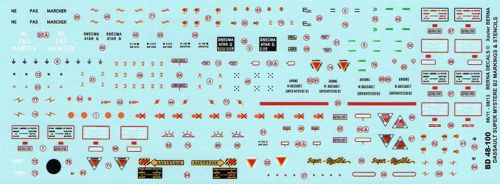 Berna Decals 48100 Dassault Super Mystere B.2 Stencils & markings