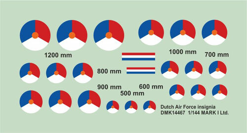 Mark I Decals DMK14467 Dutch Air Force insignia (2 sheets)