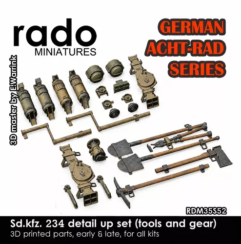 Rado Miniatures 35S52 Sd.Kfz.234 Detail Up Set (Tools And Gear)