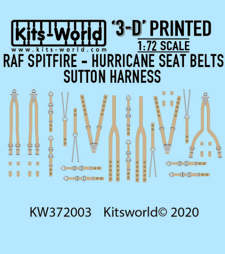 Kits World 3D172003 RAF Sutton Harness Seat Belt Set for Supermarine Spitfire and Hawker Hurricane