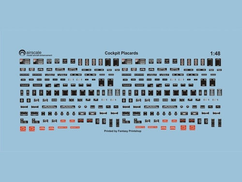 Airscale AS48PLA Generic WWII Allied Cockpit Placards & Dataplates (x232)