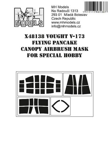 MH Models X48138 Vought V-173 Flying Pancake Canopy Airbrush Mask For Special Hobby