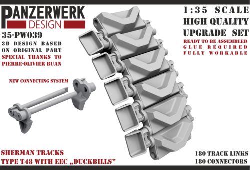 Panzerwerk Design 35-PW039 Sherman Tracks Type T48 With Duckbills