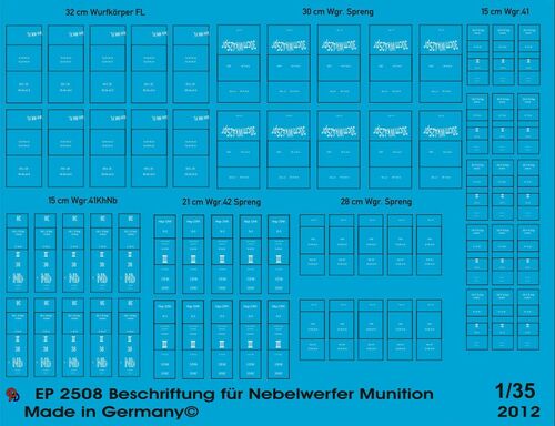 Peddinghaus-Decals 2508 Markings For Nebelwerfer Ammo