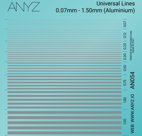 Anyz Model Accessories 054 Universal Lines 0.07mm - 1.50mm Aluminium