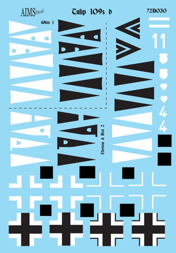 Aims 72D030 Tulip Messerschmitt Bf-109 G-6 / G-14 / K-4 Decals