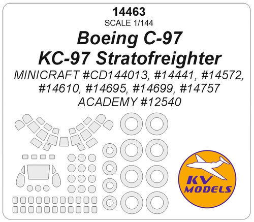 KV Models 14463 C-97/KC-97 Stratofreighter - canopy and wheels masks (for Minicraft and Academy kits)